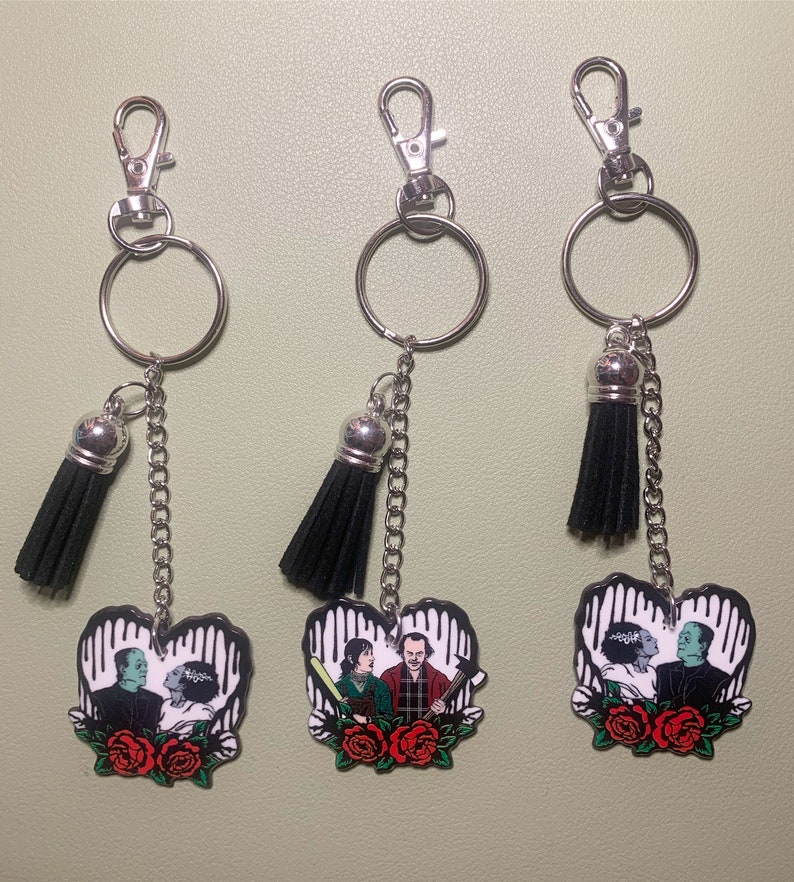Horror Movie Keychains Frankenstein and His Bride Keychain Jack & Wendy ...
