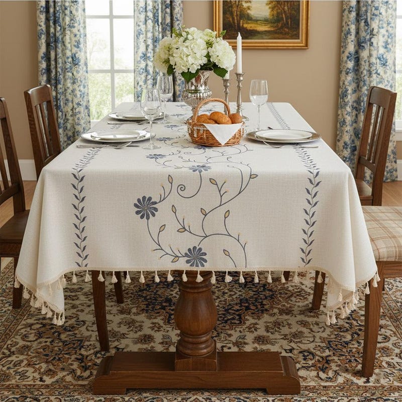 Blue Greek Tablecloth - Etsy