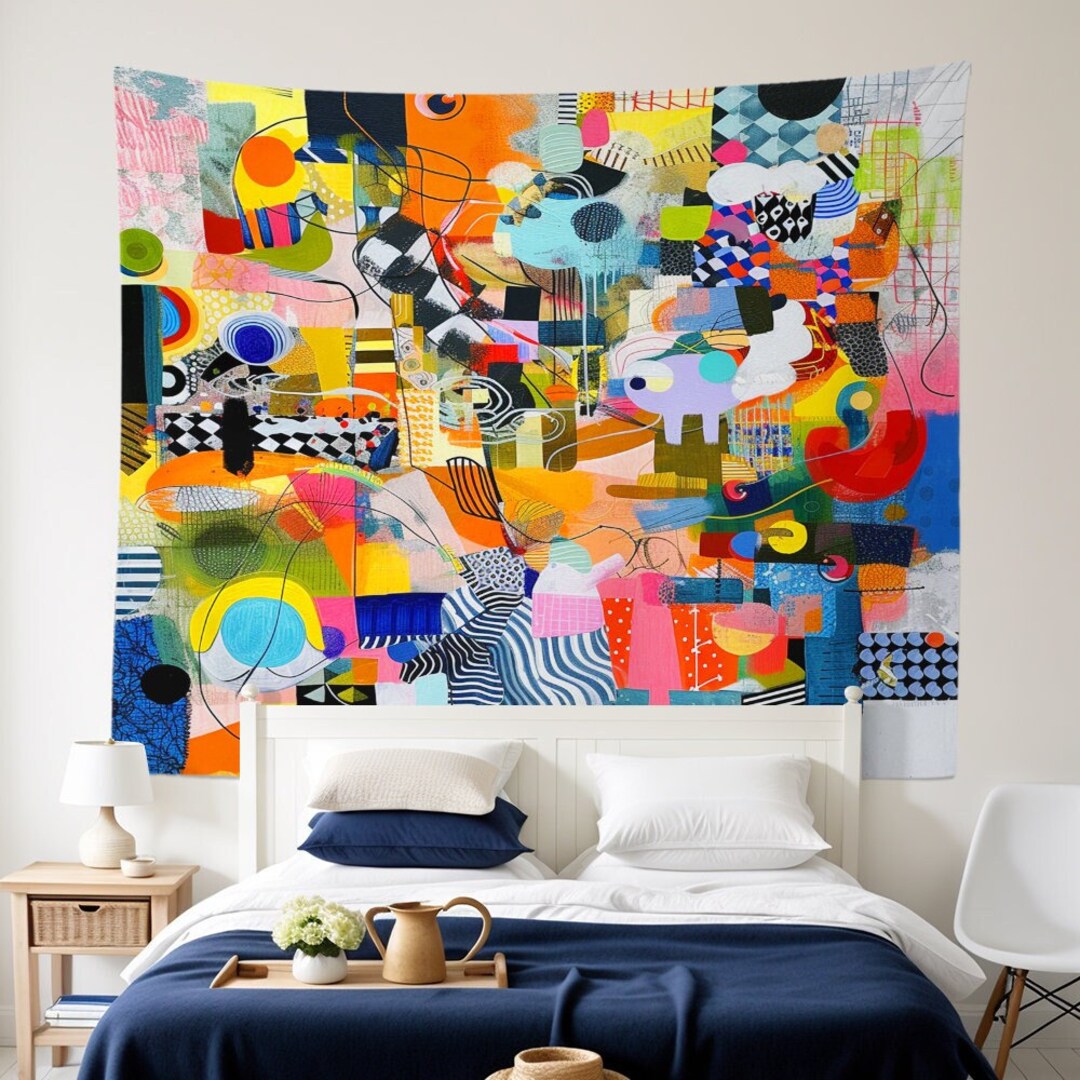 Colorful Abstract Art Wall Tapestry,trend Creative Graffiti,geometric ...