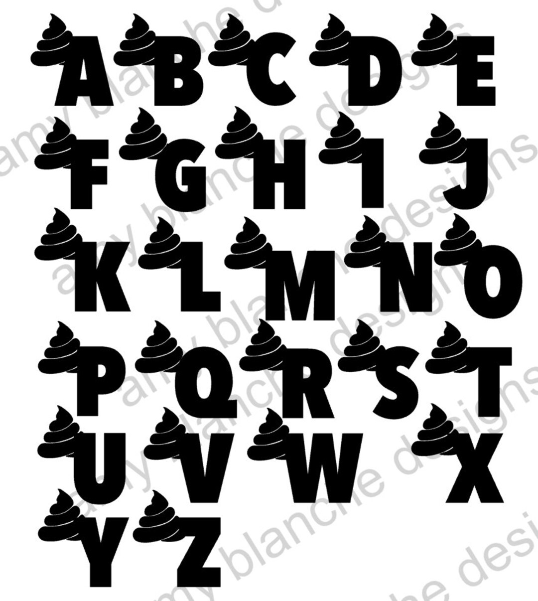 Funny Poop Font Letters A-Z SVG File - Etsy