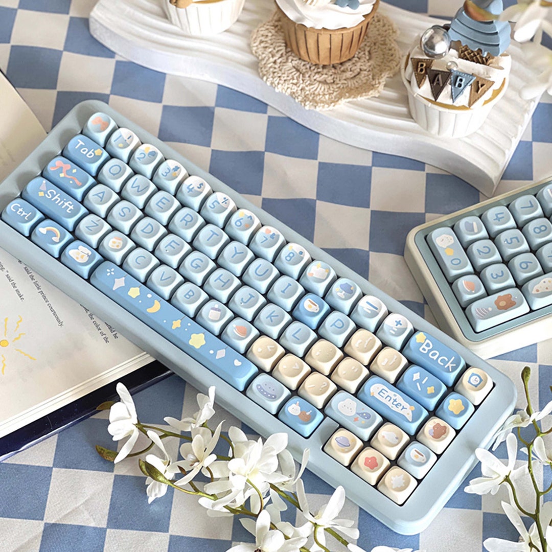 Cute Bunny Theme Keycap Set, 142 Keys Bear Keycaps, MOA Profile PBT ...