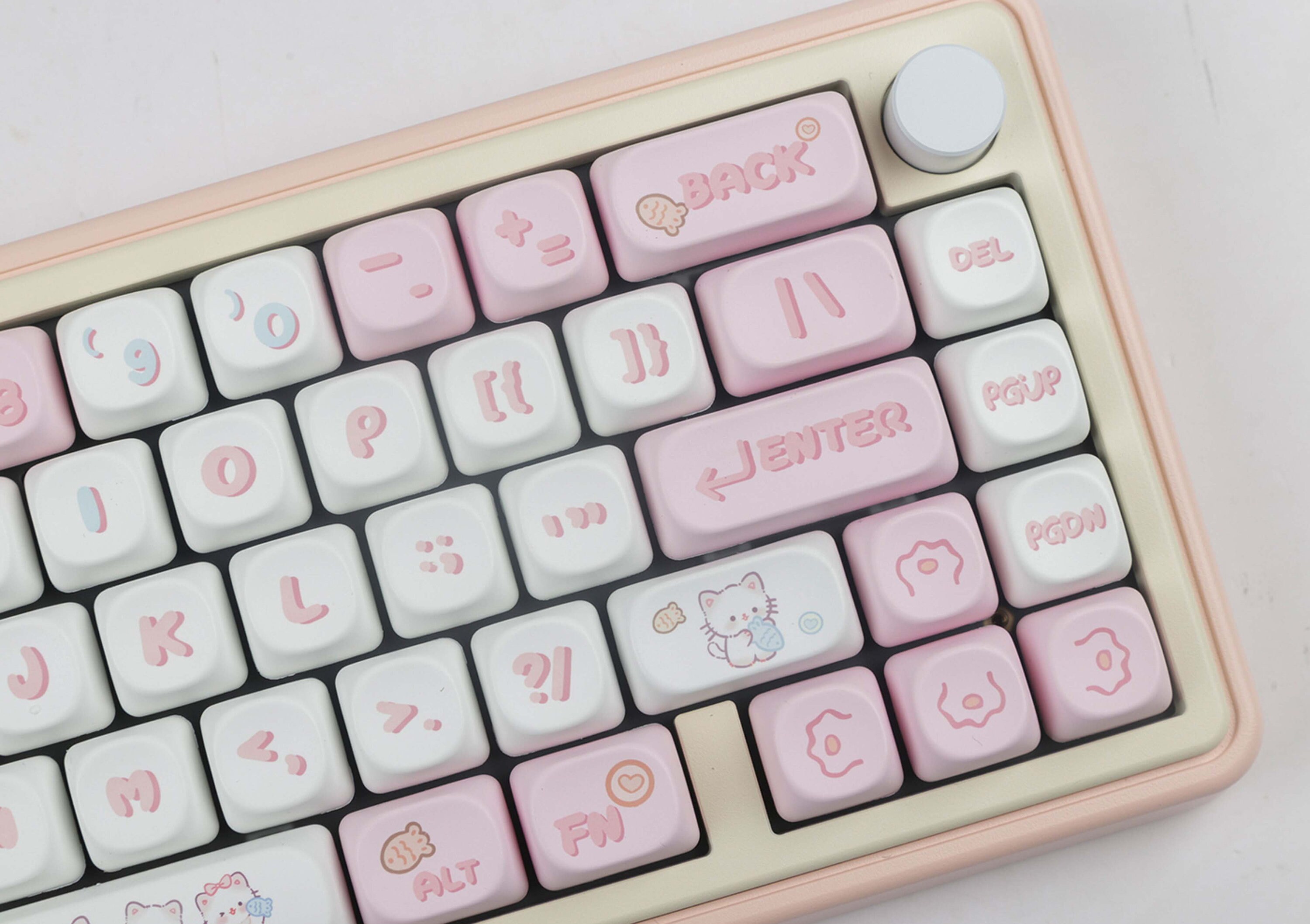 132pcs Cute Pink Cat Keycap, Mechanical Keyboard Keycap, Cartoon Anime ...