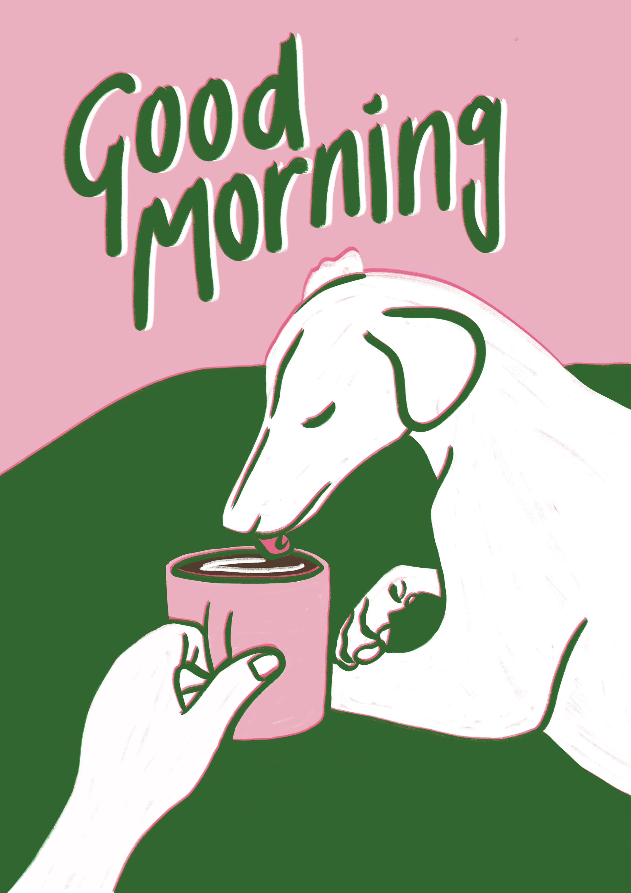 Good Morning Whippet Poster Print, Greyhound, Sighthound, Dog, Trendy ...