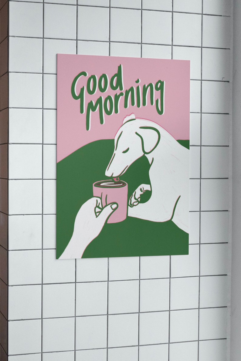 Good Morning Whippet Poster Print, Greyhound, Sighthound, Dog, Trendy ...