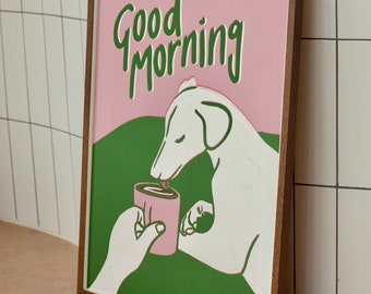 Yum Whippet Poster Print, Greyhound, Sighthound, Cocktail, Evening, Dog ...