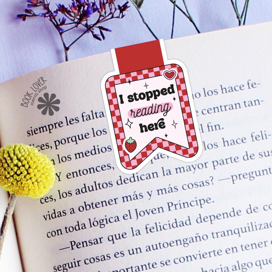 I Stopped Reading Here Strawberry Magnetic Bookmark / Bookish Bookmark ...