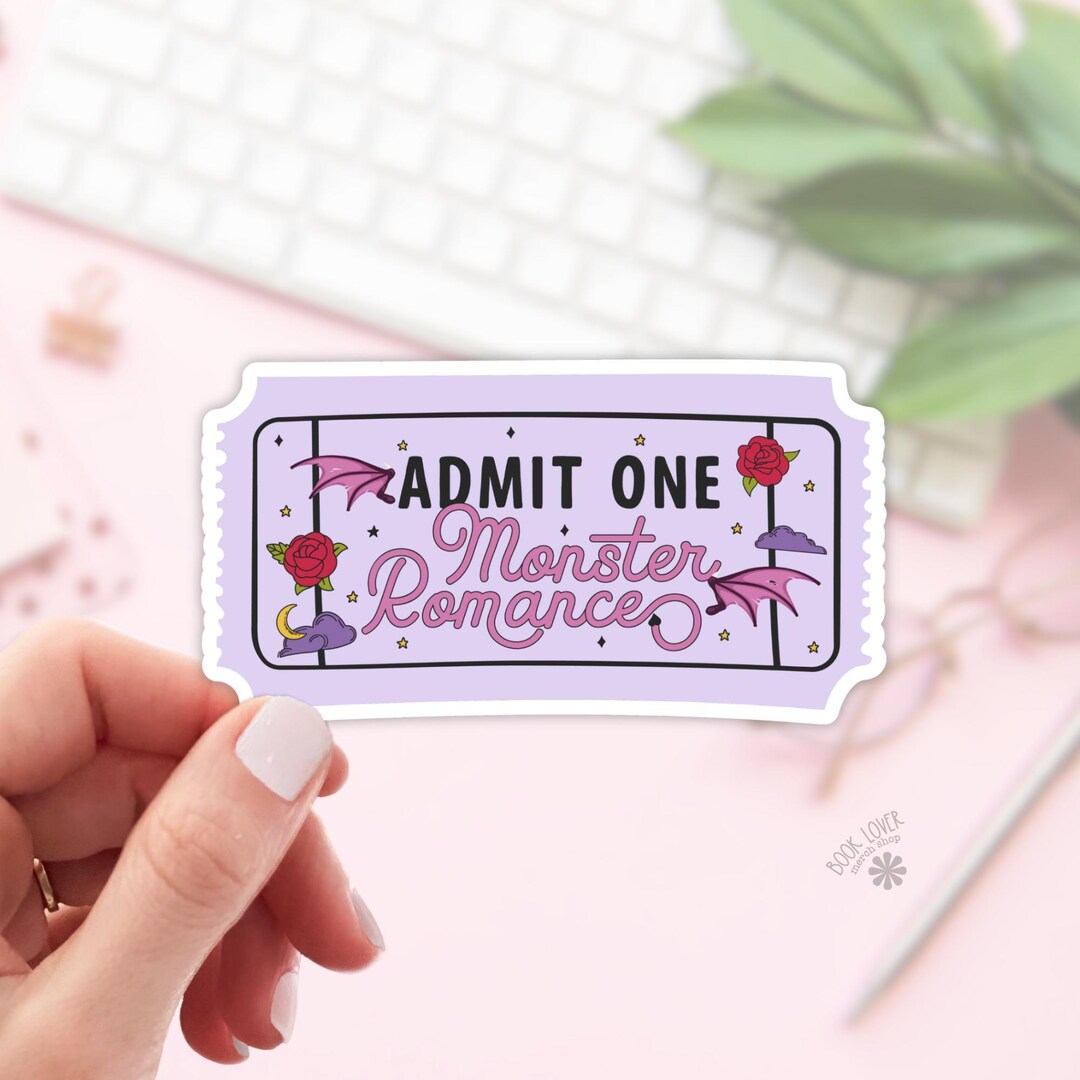Admit One Monster Romance Ticket Stickers / Bookish Stickers / Book ...