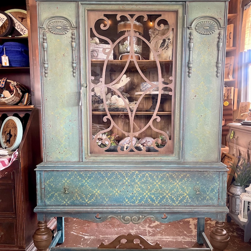 Hand Painted Buffet Hutch - Etsy