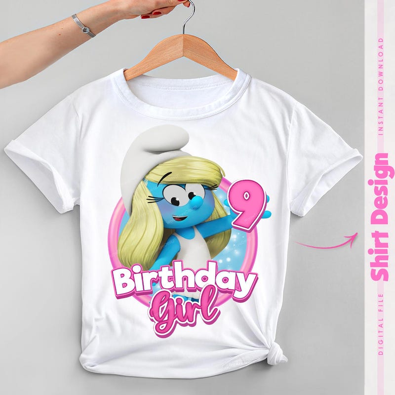 Smurfs Birthday Girl Png - Etsy