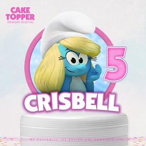 Smurf Cake Topper, Smurfette Birthday Cake Topper, Printable Smurf ...