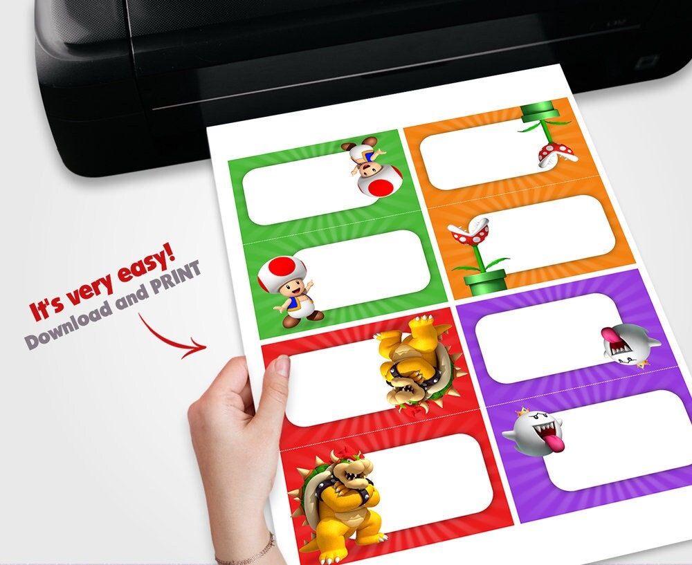 Super Mario Party Food Labels - Mario Bros Printable Food Tent Party ...