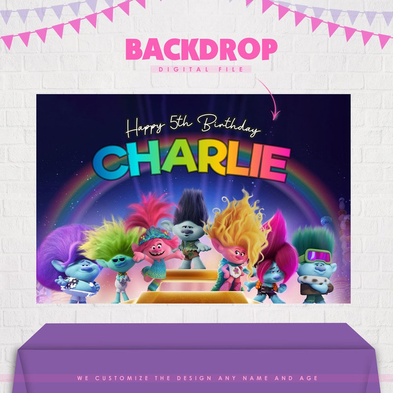 Trolls Backdrop - Etsy