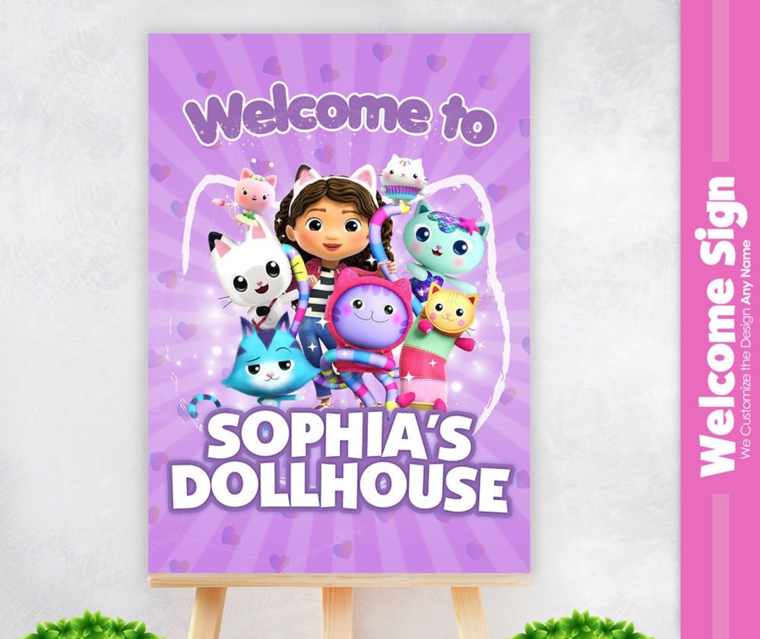 Gabby Dollhouse Welcome Sign Design, Personalized Gabby Dollhouse ...