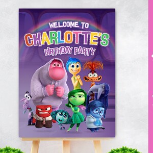 Inside Out 2 Welcome Sign Emotions Birthday Party Decoration Digital ...