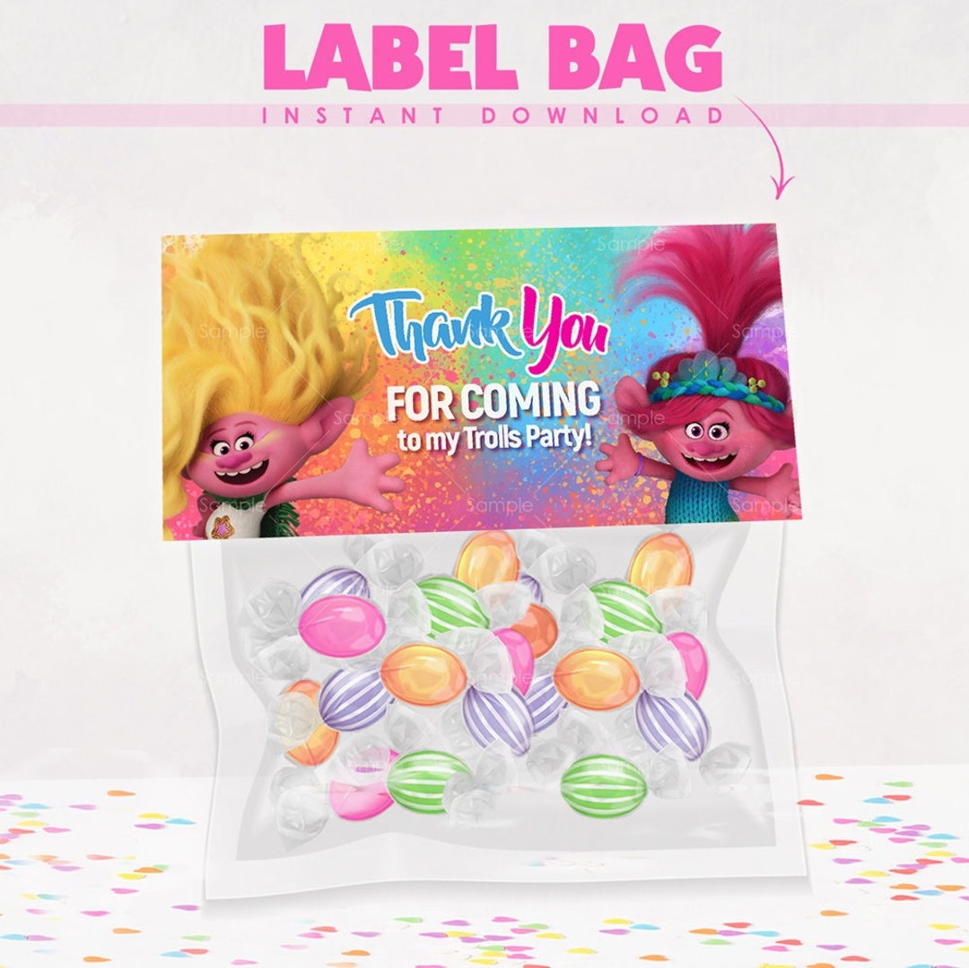 Trolls Band Together Treat Bag Toppers and Label Bag Printable Trolls ...