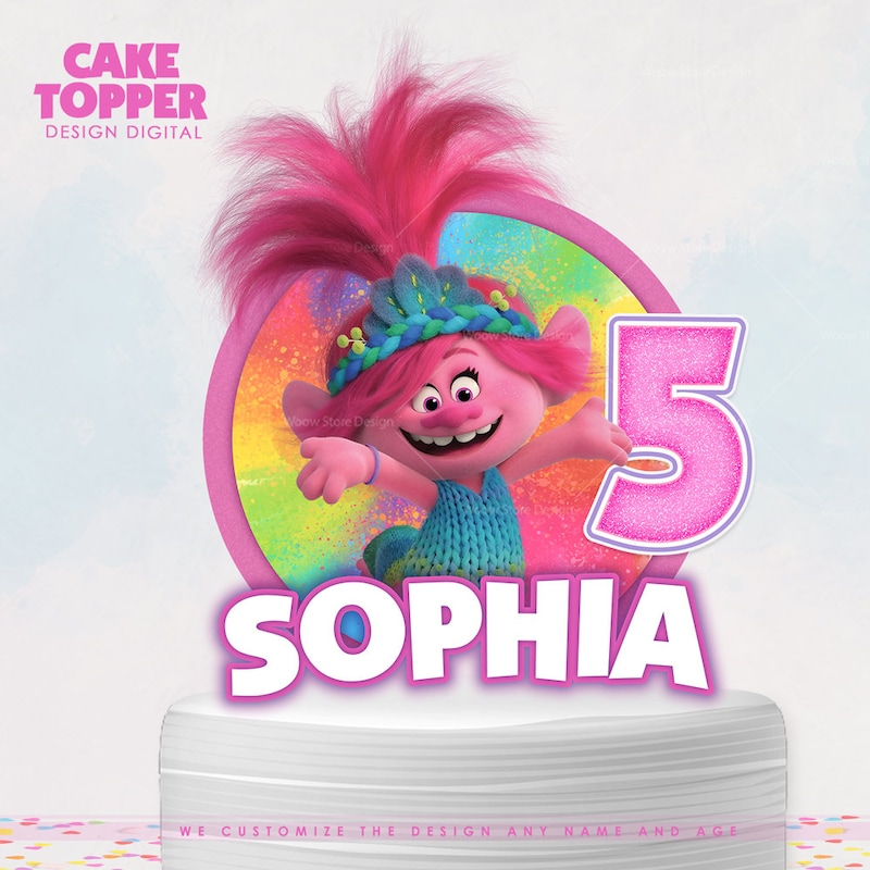 Trolls Cake Toppers - Etsy