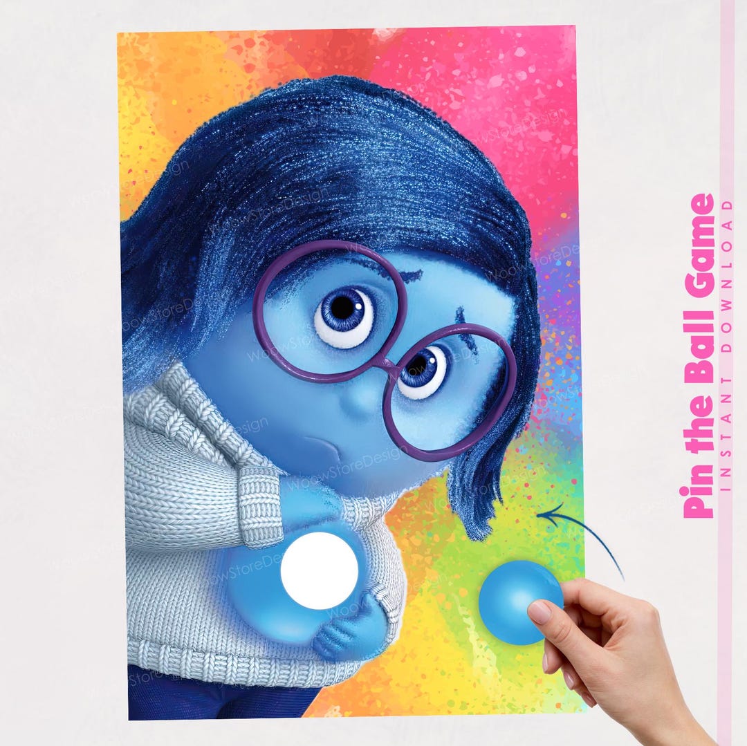 Pin the Ball on Inside Out Sadness, Printable Inside Out 2 Poster ...