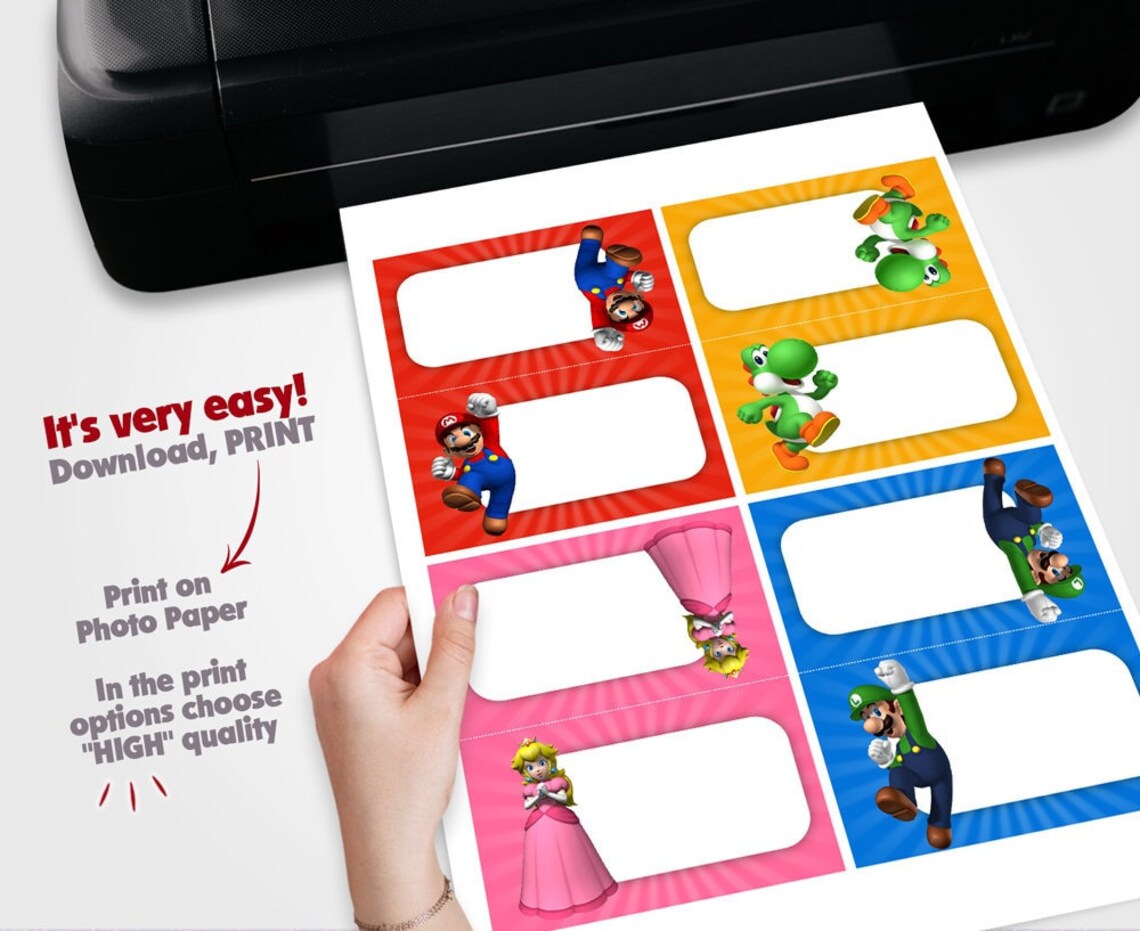 Super Mario Party Food Labels - Mario Bros Printable Food Tent Party ...