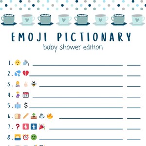 Emoji Pictionary for Baby Shower Baby Boy - Etsy