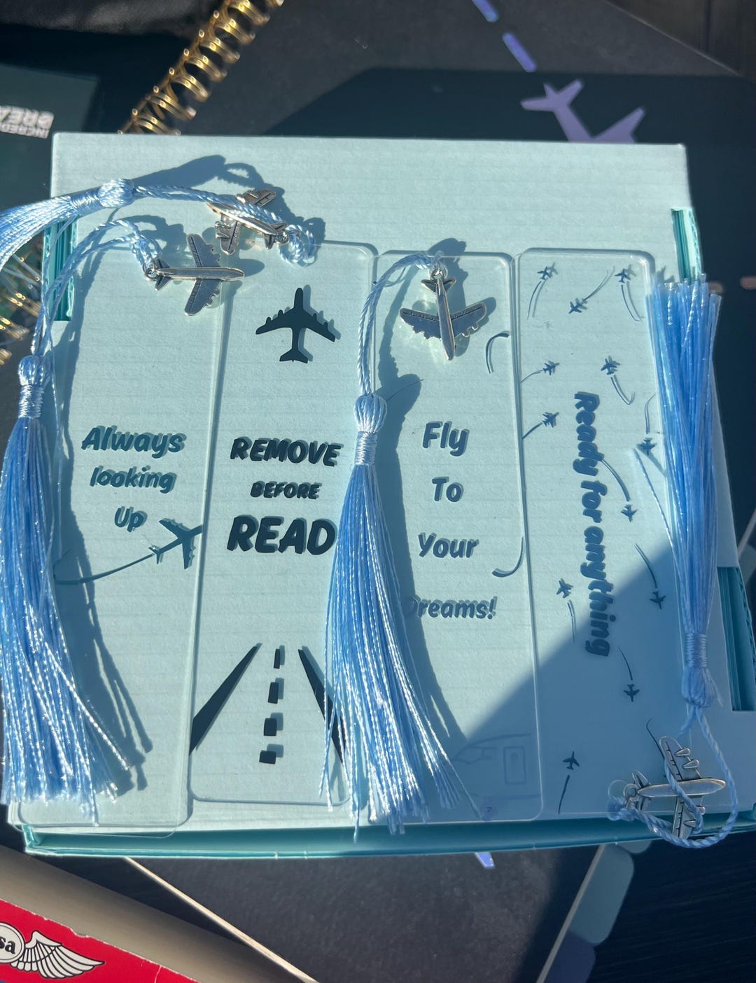 Aviation Bookmark Set: Clear Airplane Bookmarks With Tassels - Etsy