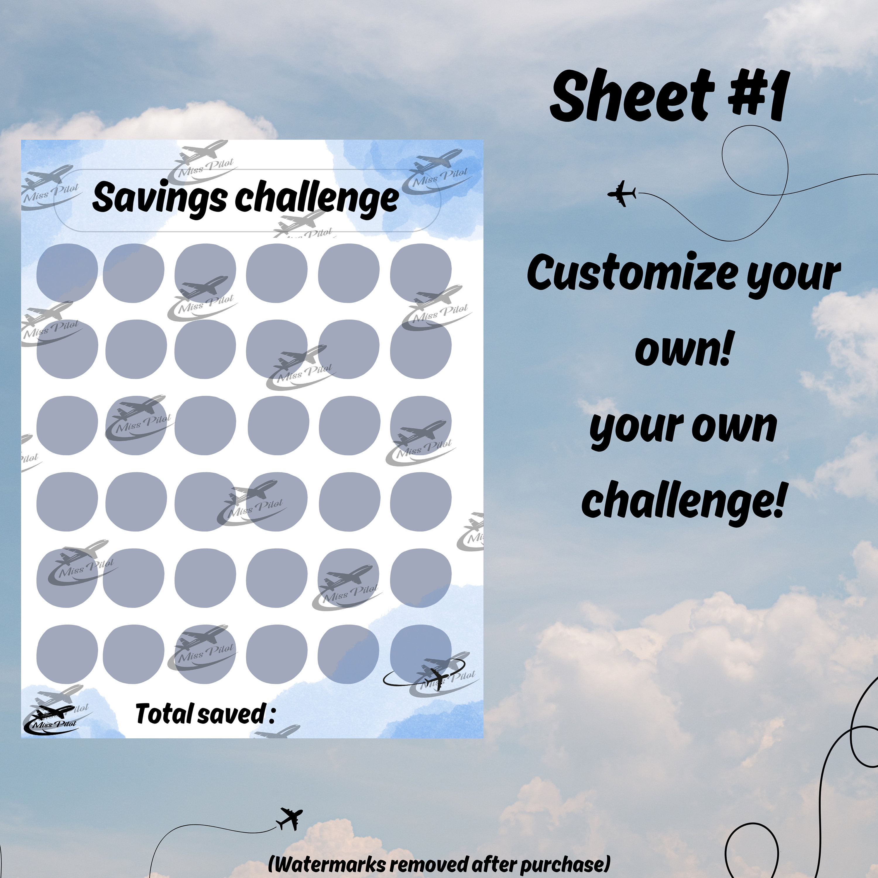 Printable Saving Challenge Sheets Original Design - Etsy