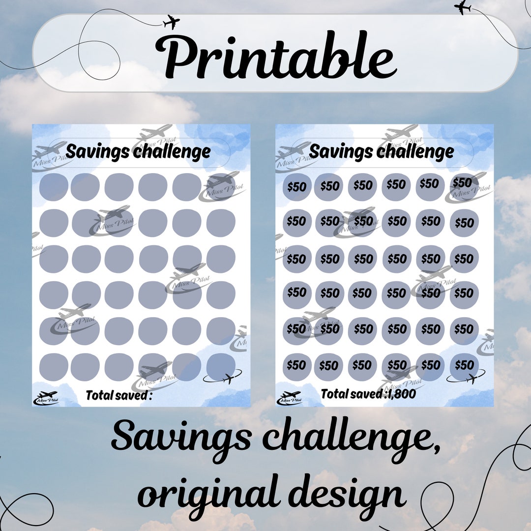 Printable Saving Challenge Sheets Original Design - Etsy