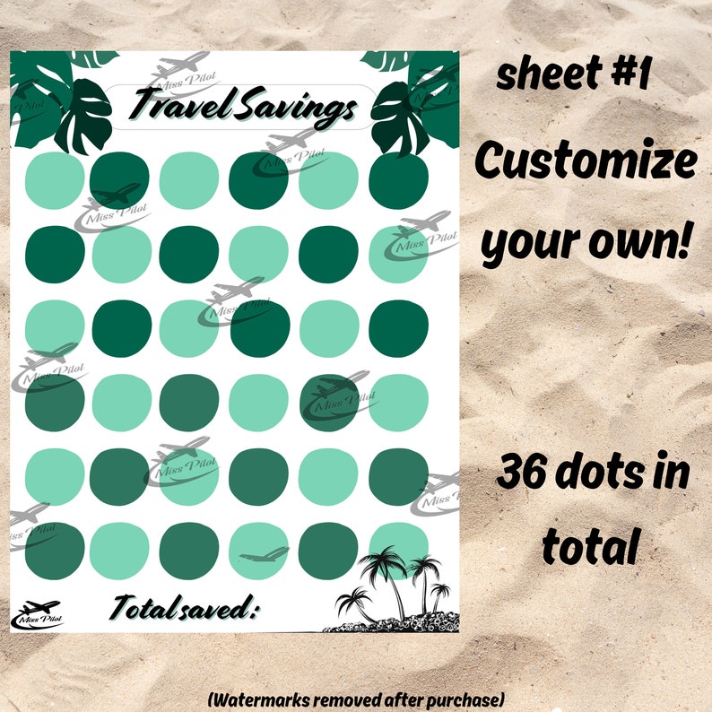 Printable Travel Saving Challenge Sheets - Etsy
