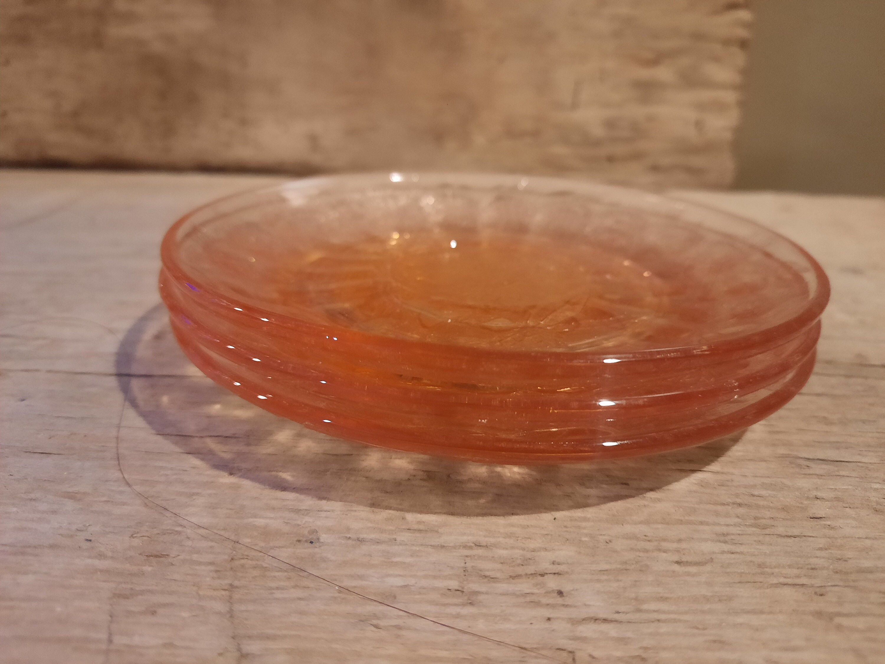 Pink Selenium Floral Depression Glass Plates Set of 3 - Etsy