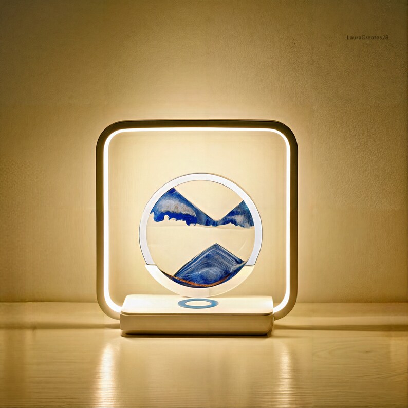 Moving Sand Table Lamp, Wireless Charger for Phone, Quicksand Night ...