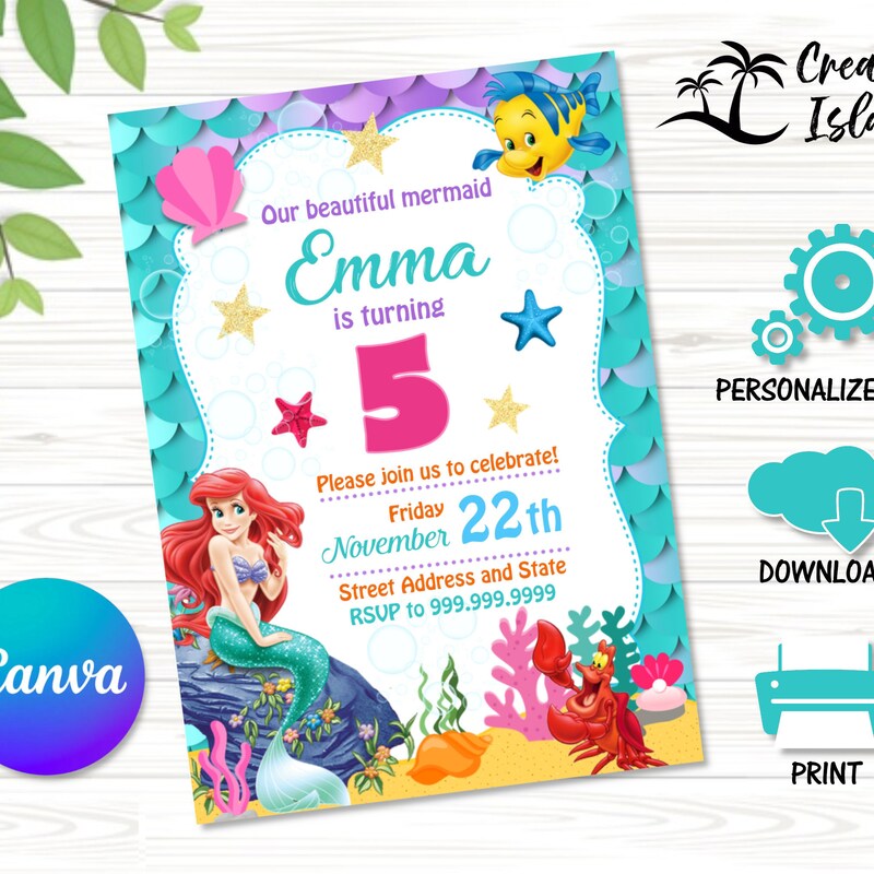 Ariel Birthday - Etsy