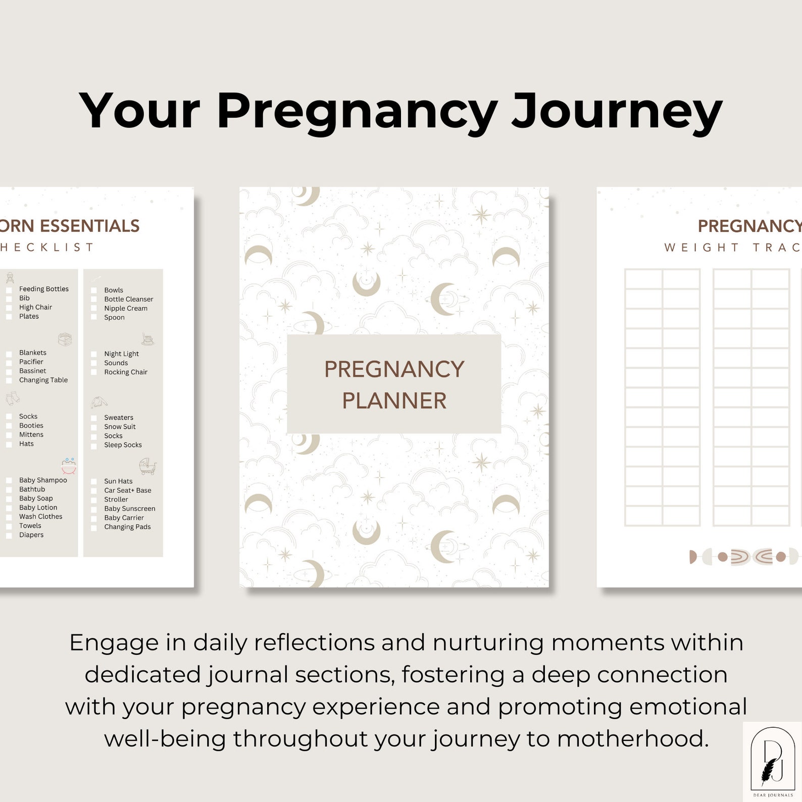 Canva Pregnancy Expectant Mother Journal | Editable Pregnancy Planner ...