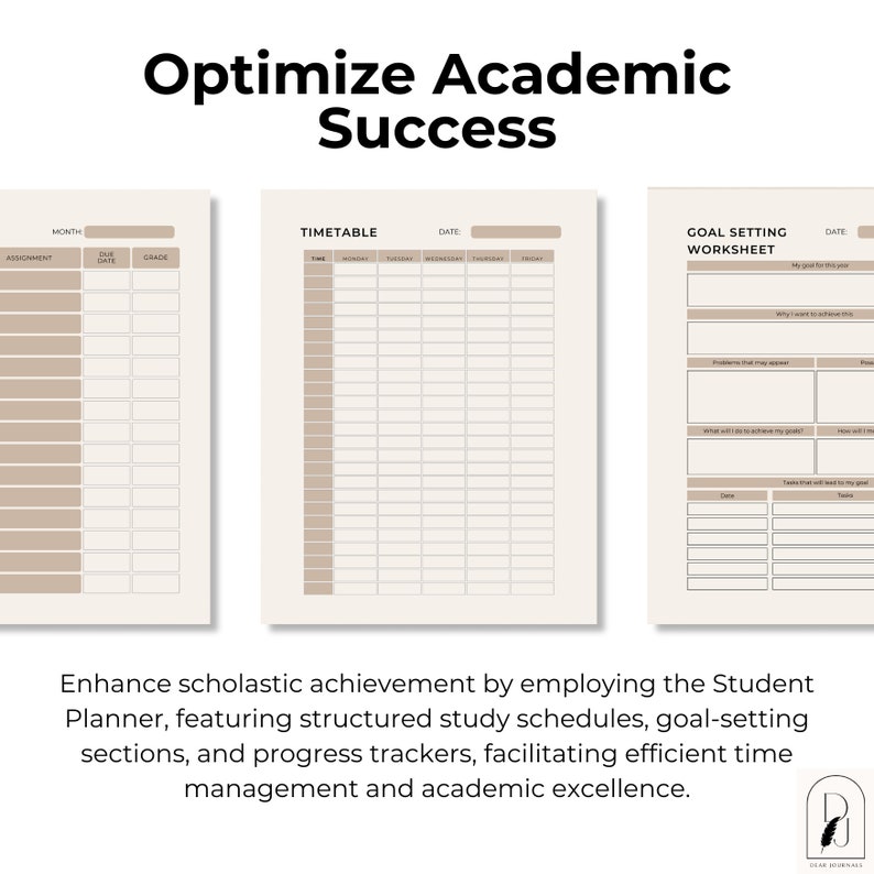 Canva Student Planner Template | Editable Academic Planner | Printable ...