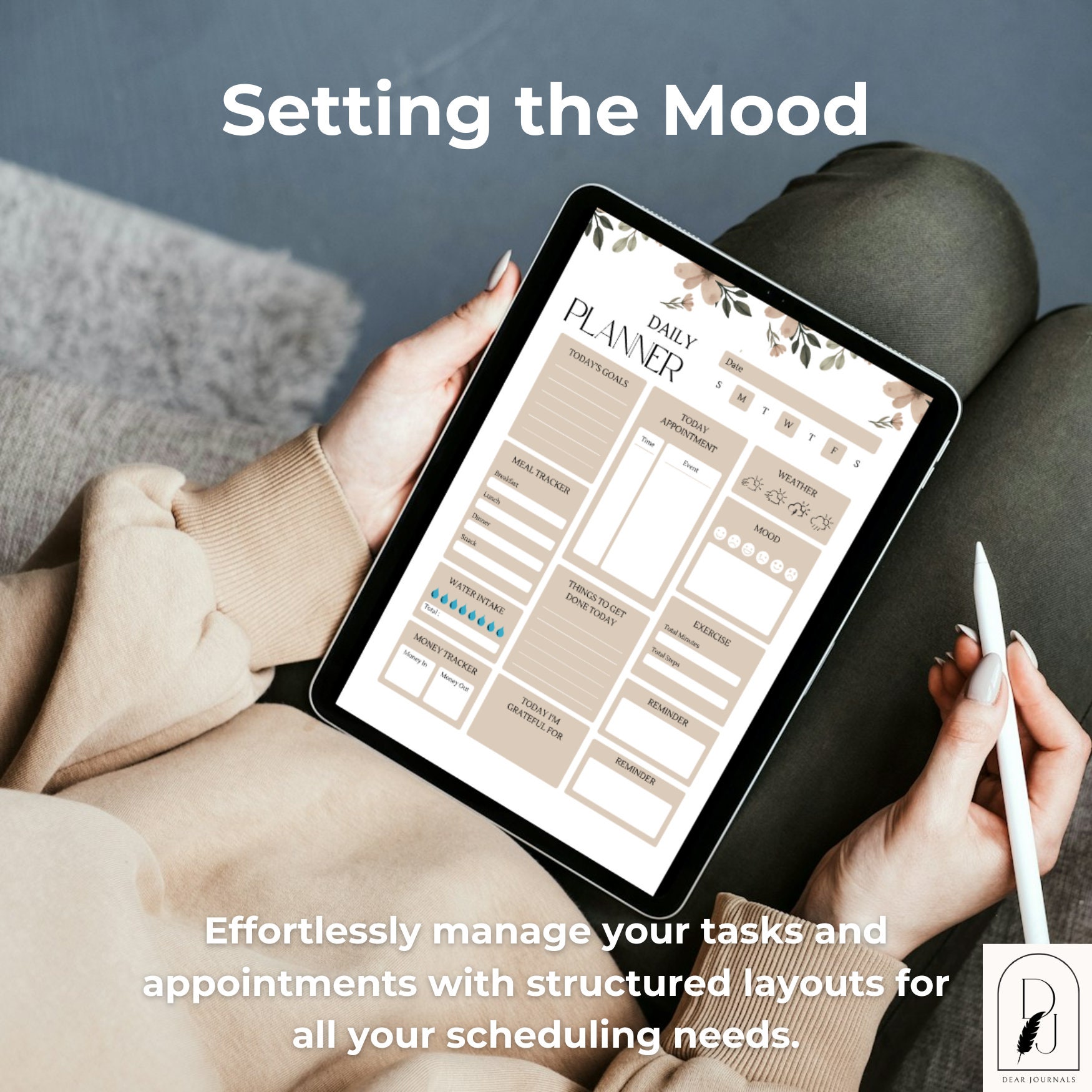 Canva Daily Weekly Monthly Planner Template | Editable Productivity ...
