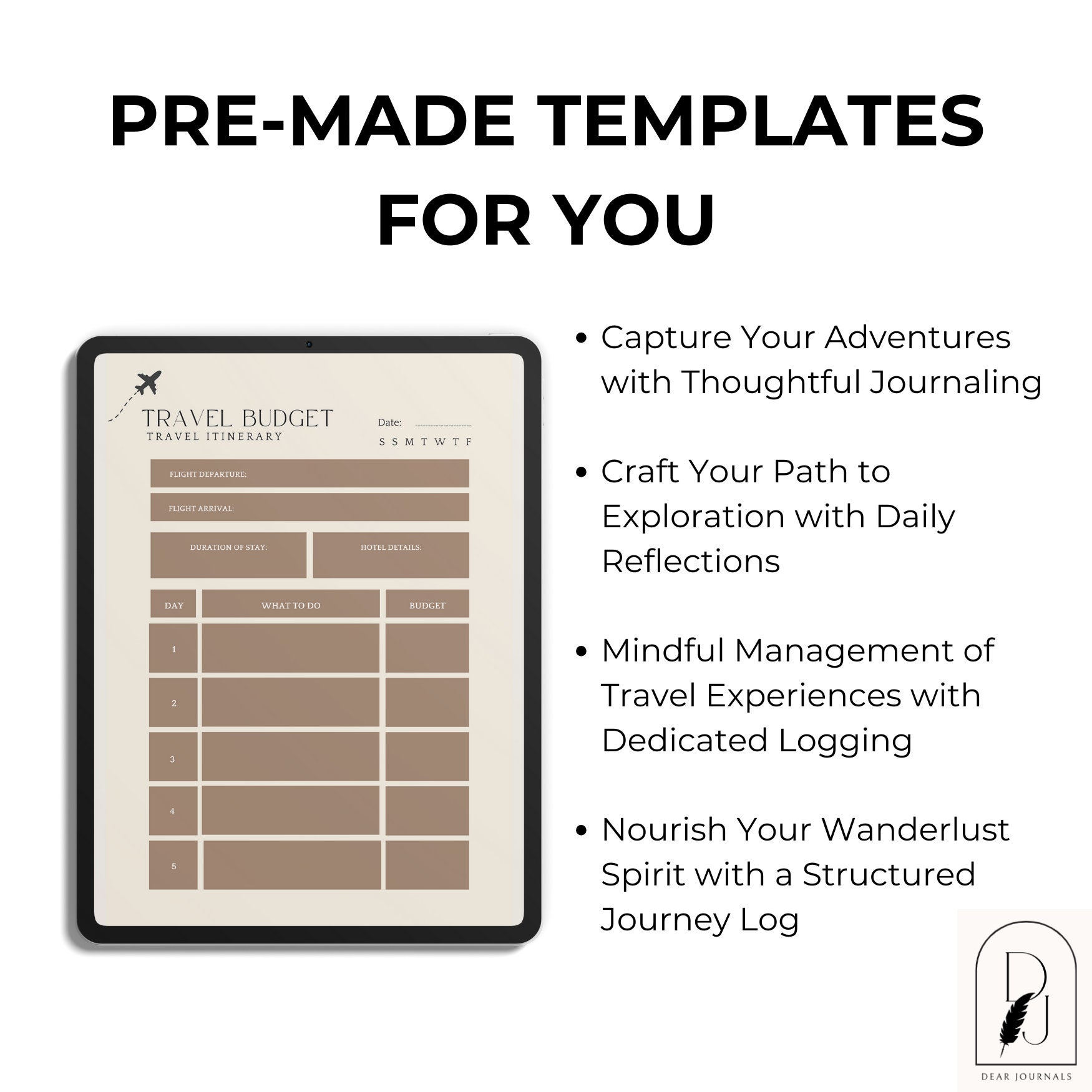 Canva Trip Planner Template | Editable Vacation Planner Road Trip Diary ...