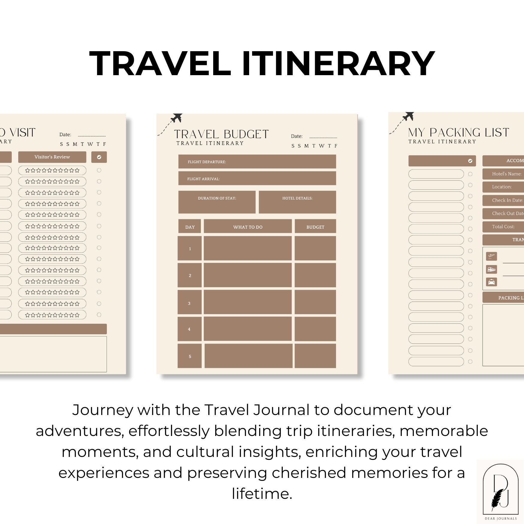 Canva Trip Planner Template | Editable Vacation Planner Road Trip Diary ...