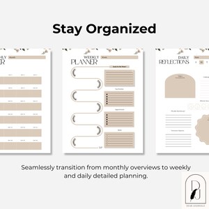 Canva Daily Weekly Monthly Planner Template | Editable Productivity ...