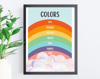 Colors Learning Chart Download - Etsy