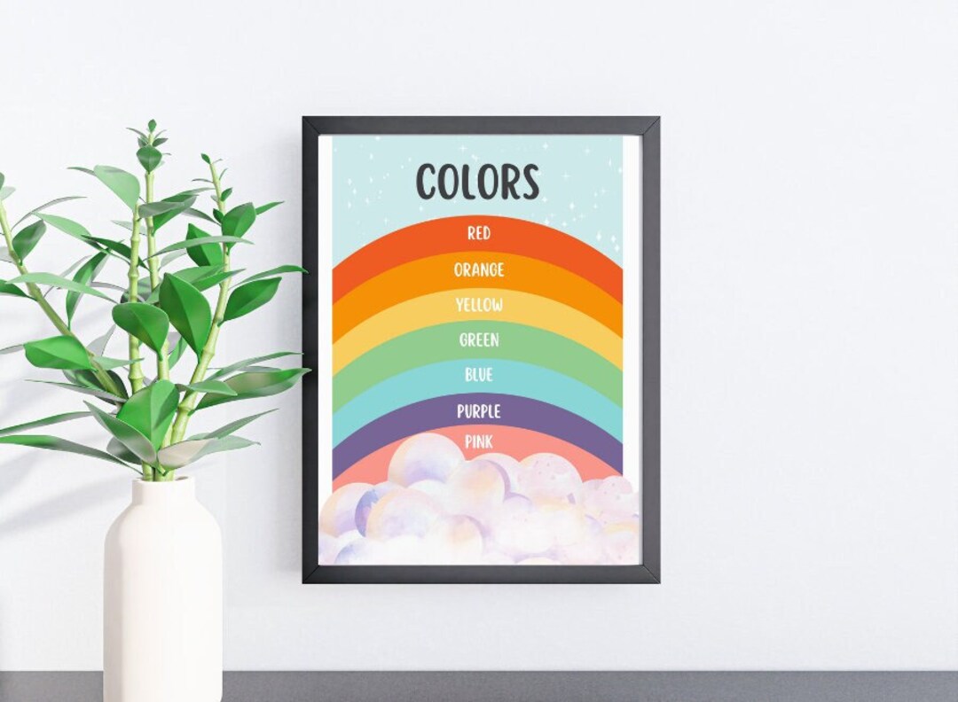Rainbow Colors Learning Chart Preschool Colors Education Learning ...