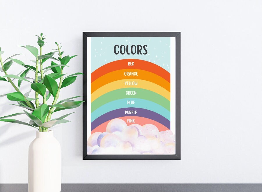 Rainbow Colors Learning Chart Preschool Colors Education Learning ...