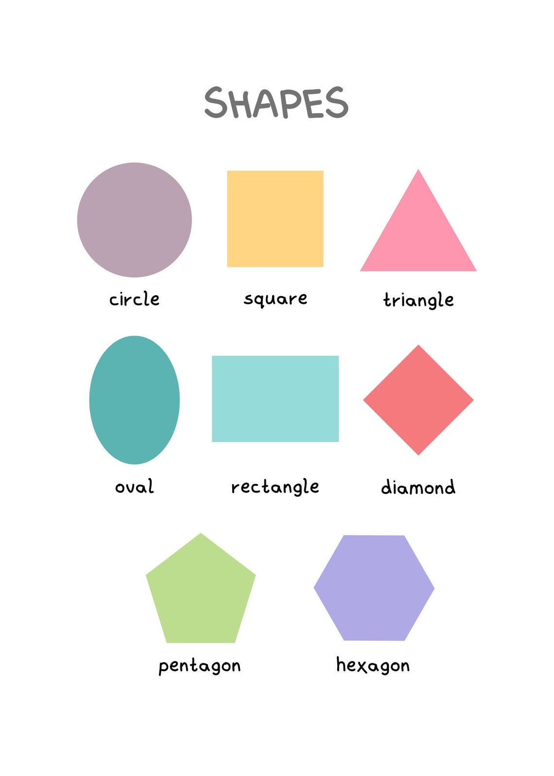 Pastel Shapes for Education Download Toddler Learning Shapes Preschool ...