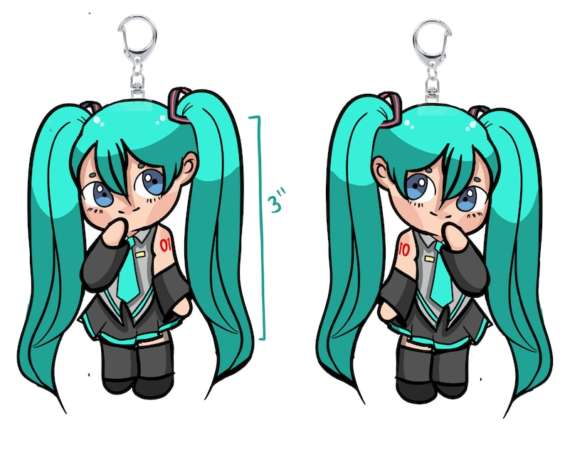 Hatsune Miku Chibi Acrylic Charm - Etsy