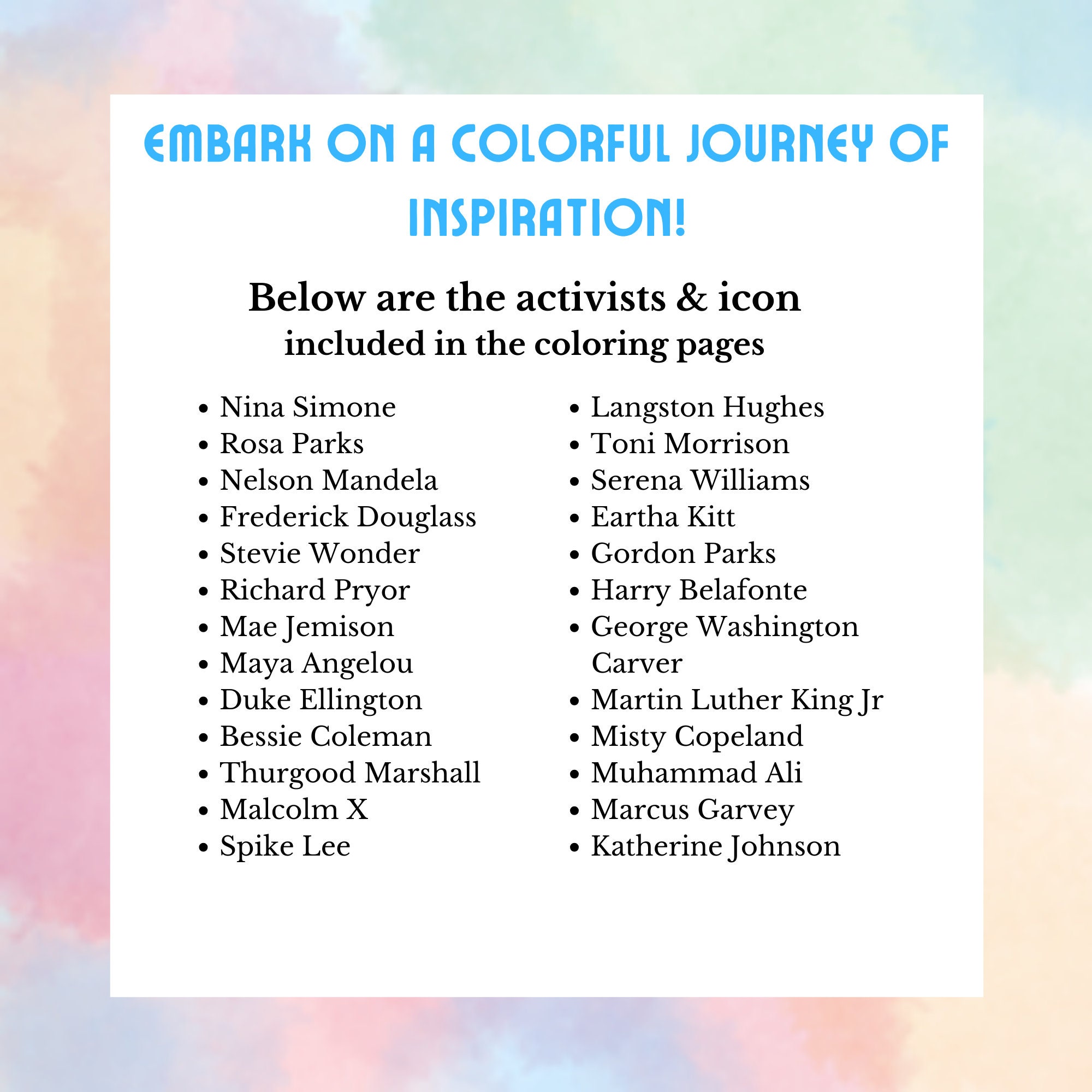 Colorful Legacies Black History Coloring Book – Activists & Icons ...