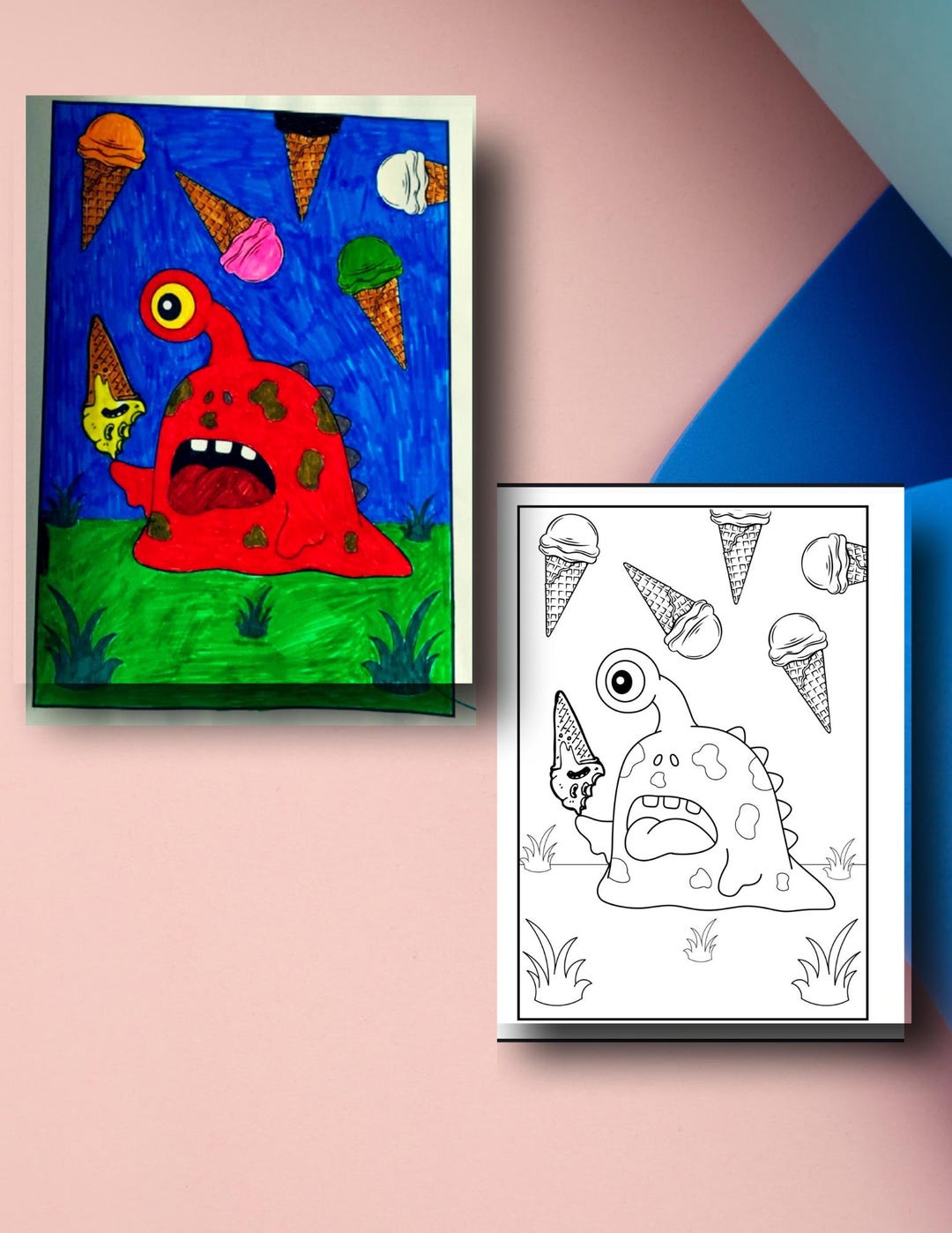 Silly Monster Falling Fun Coloring Book - Cute & Fun Monster Designs ...