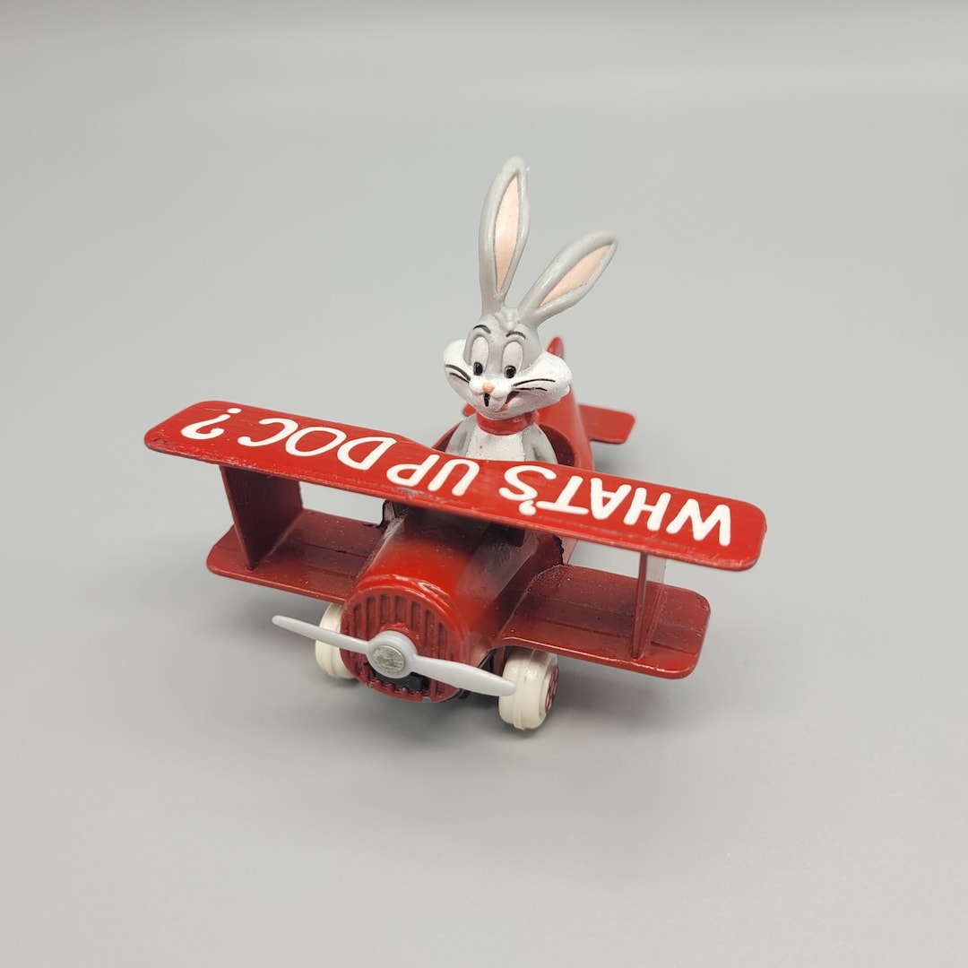 Vintage Bugs Bunny Airplane Metal Figurine What's up Doc? 1988 Looney ...