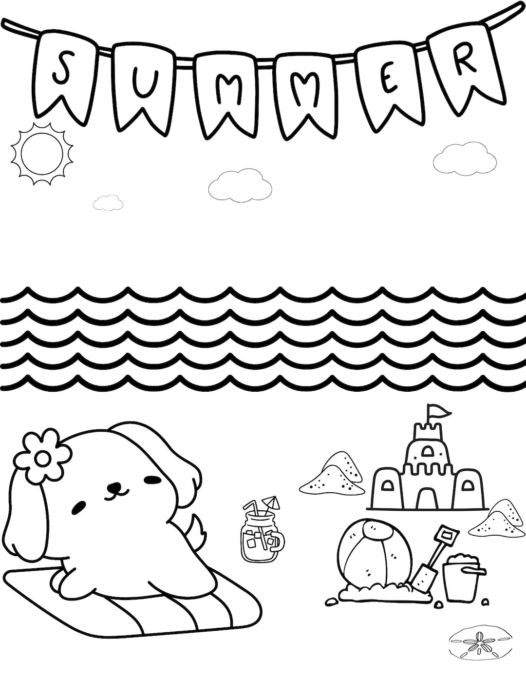 Summer Time Coloring Sheet Last Day of School Prints Fun Summer ...