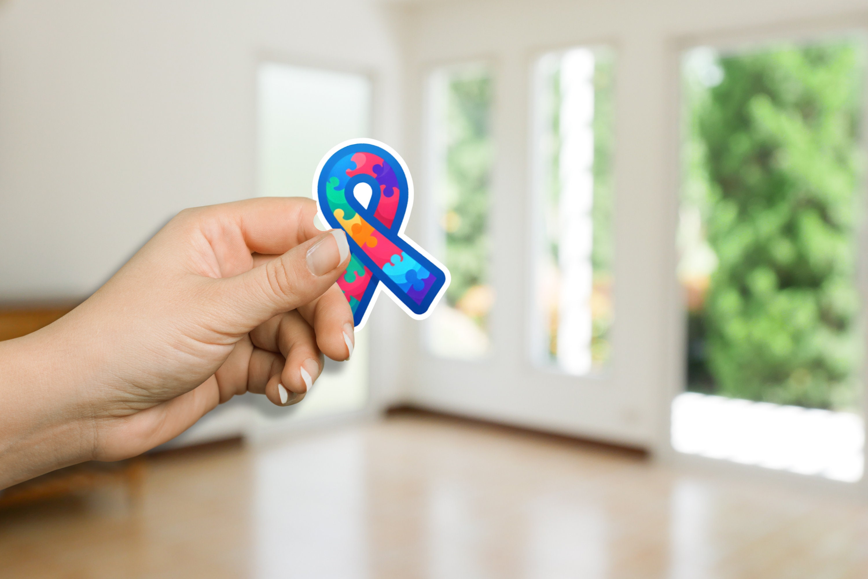 Autism Awareness Vinyl Sticker Pack, Colorful Ribbon Design, Handmade ...