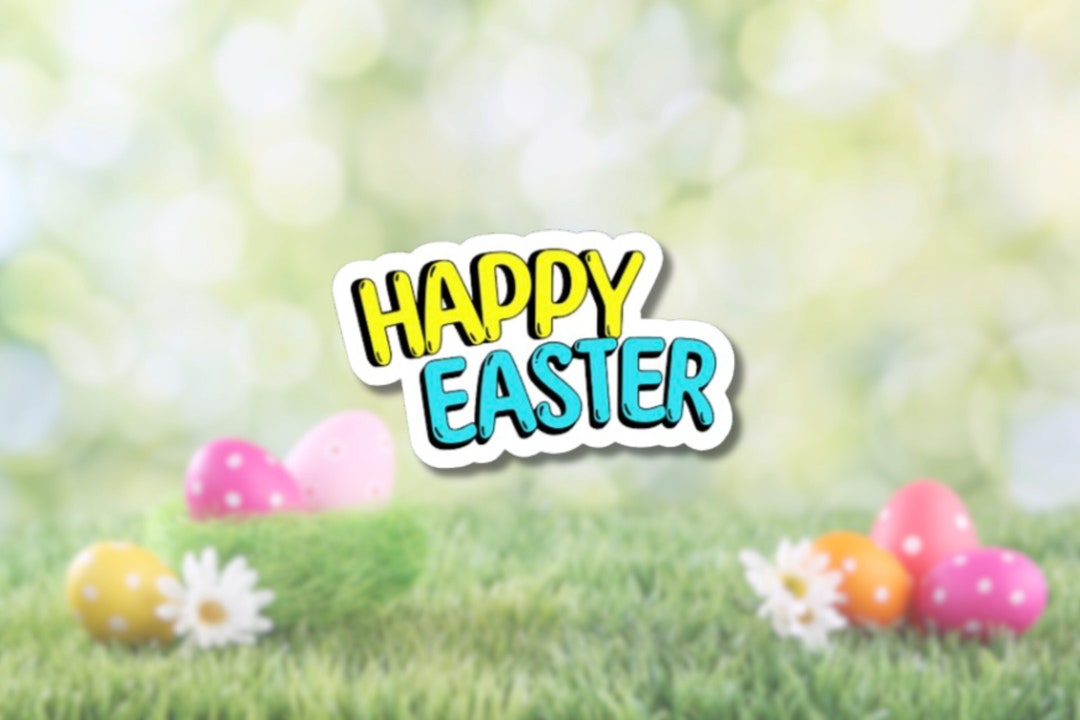 Colorful Happy Easter Vinyl Sticker Pack, Festive Holiday Decor for ...