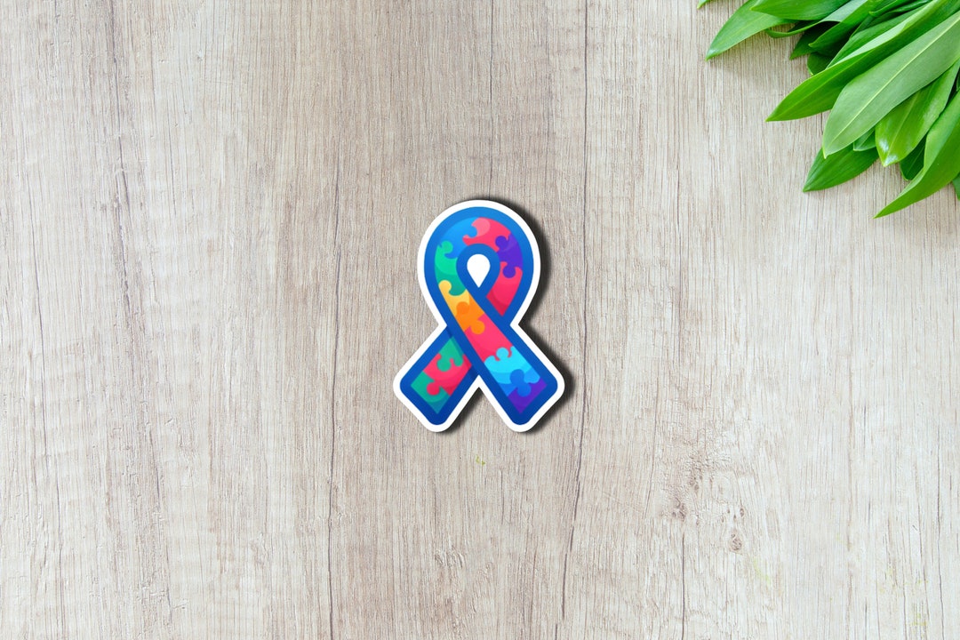 Autism Awareness Vinyl Sticker Pack, Colorful Ribbon Design, Handmade ...