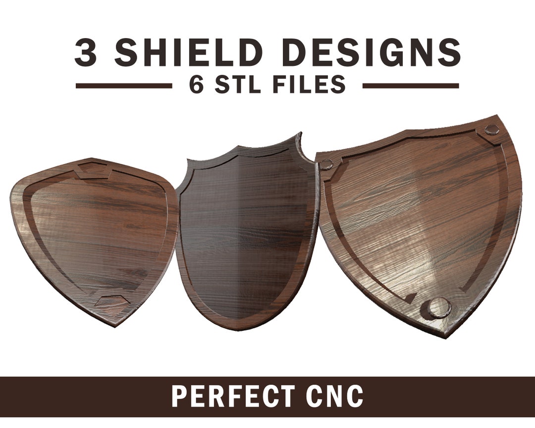3 CNC Plaque Shield 3D Designs for Your CNC Router / 6 STL Files - Etsy