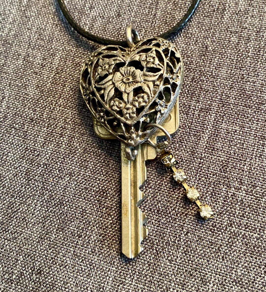 Vintage Heart on Upcycled Key - Etsy